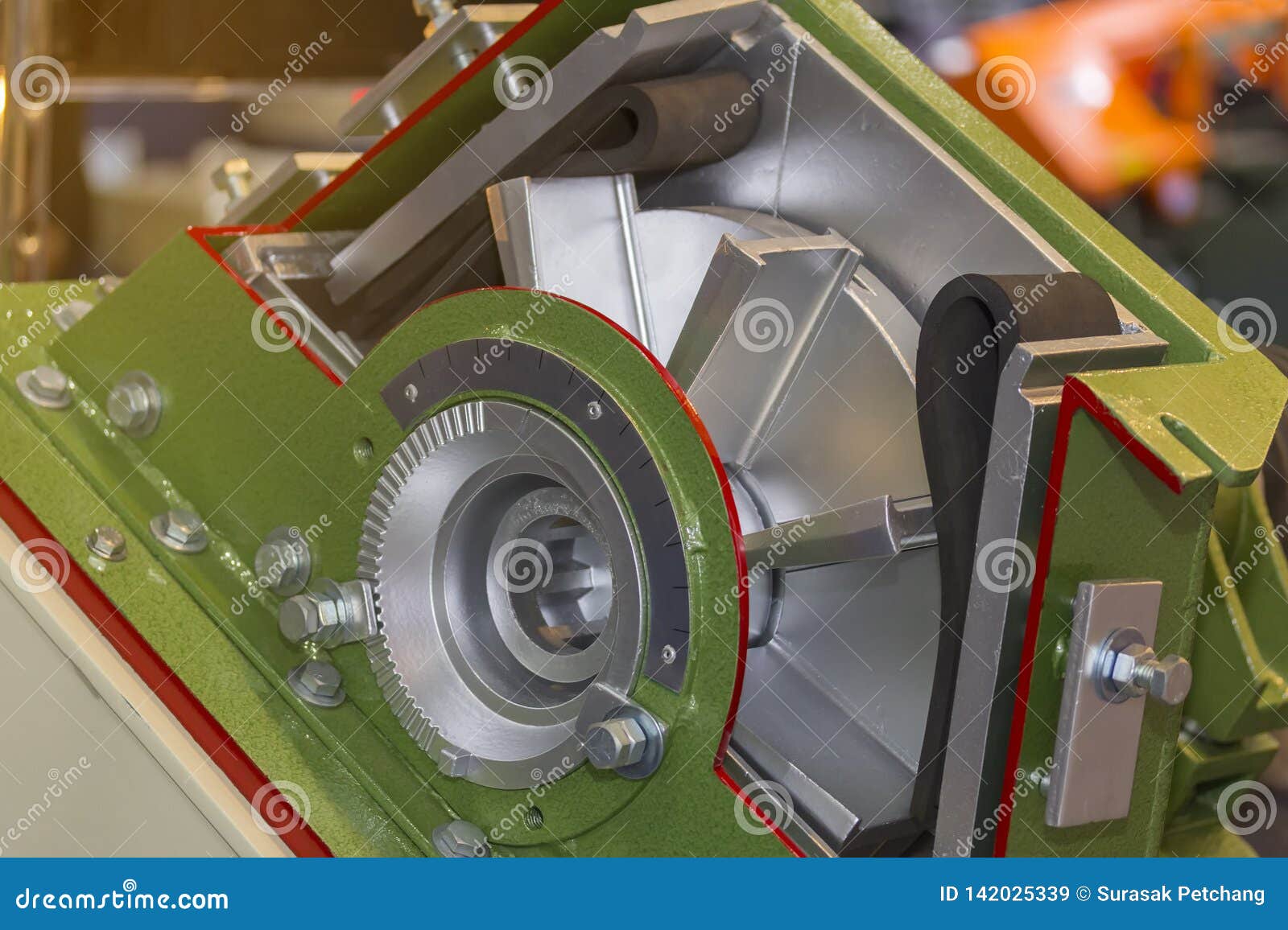 Close Up Cross Section Impeller Set And Blade Of Shot Blast Machine For ...