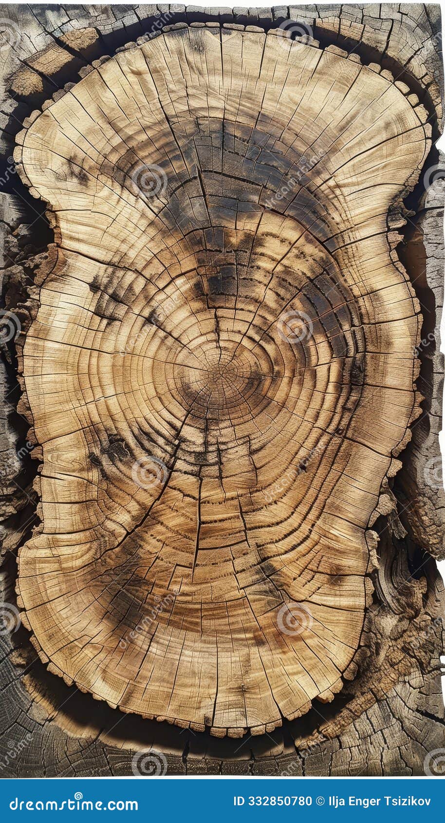Close-Up, Cross Section of Tree Trunk with Growth Rings, Texture, Wood ...