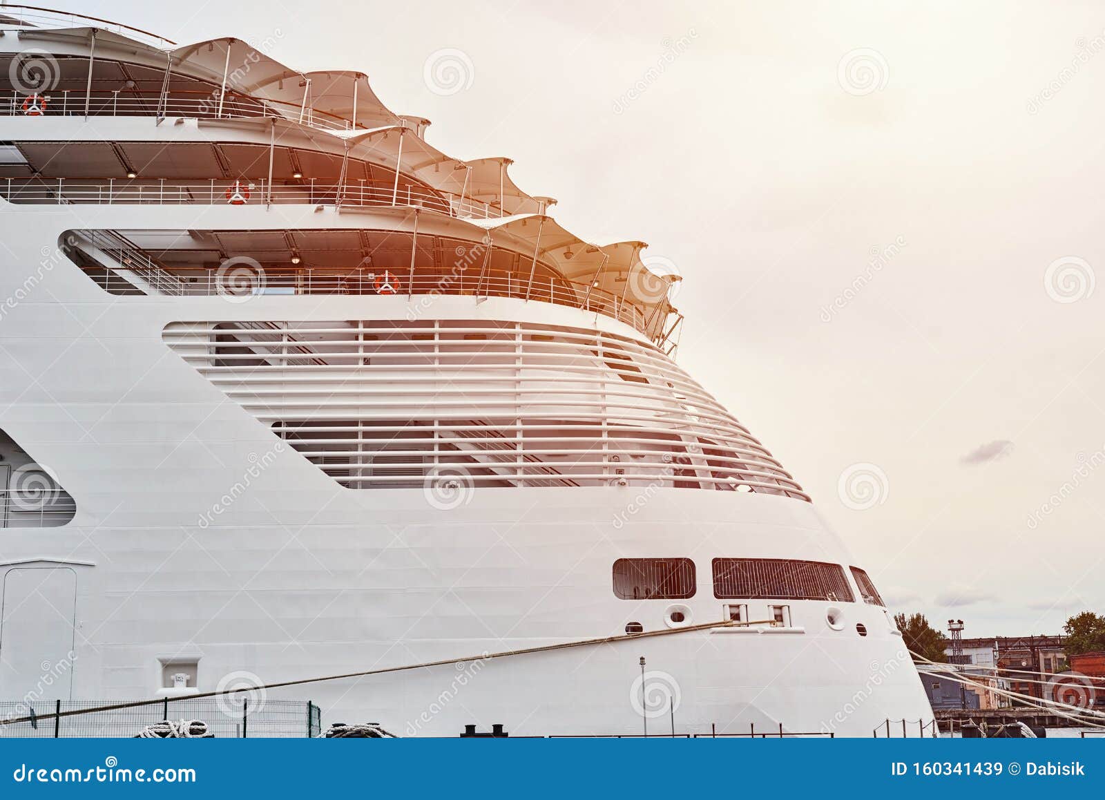 Close Up of Cruise Ship Liner Docked in the Port Stock Image - Image of ...