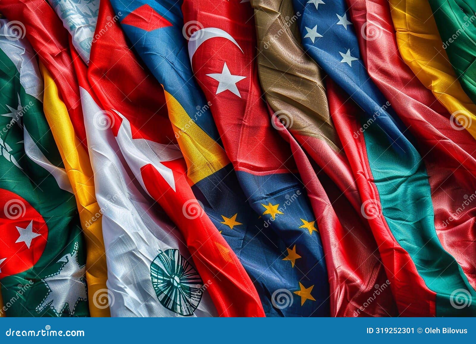 Close Up of Crumpled Flags of the Countries of the World Stock ...