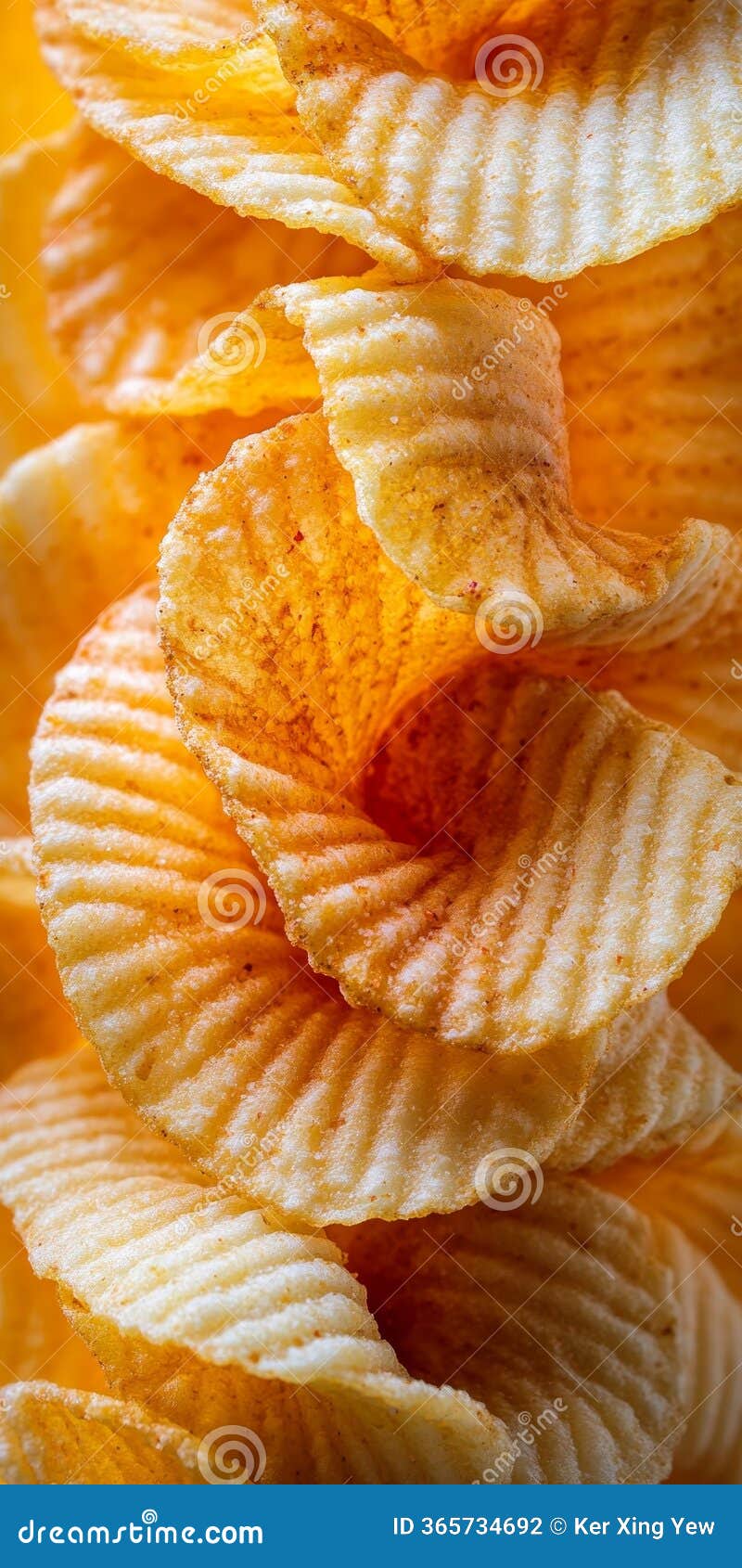 Crunchy Golden Potato Chips As Pattern, Isolated, Top View, Background ...