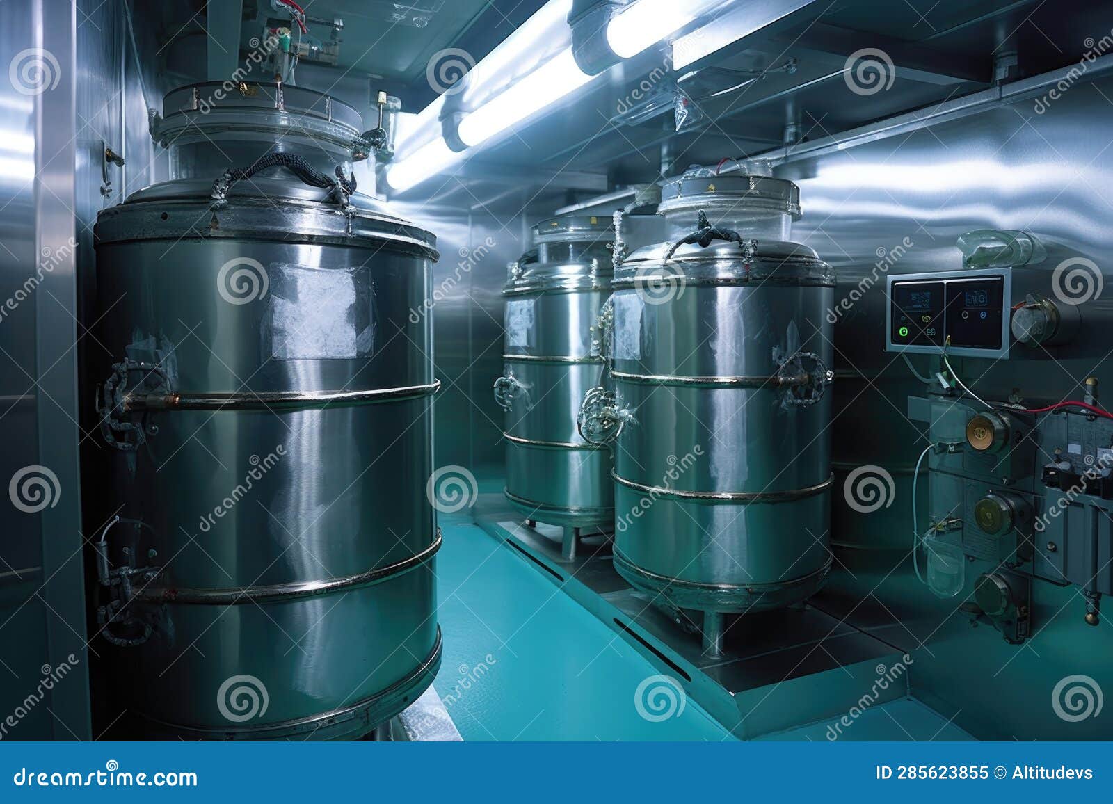 Close-up of Cryogenic Storage Containers in Laboratory Stock Image ...