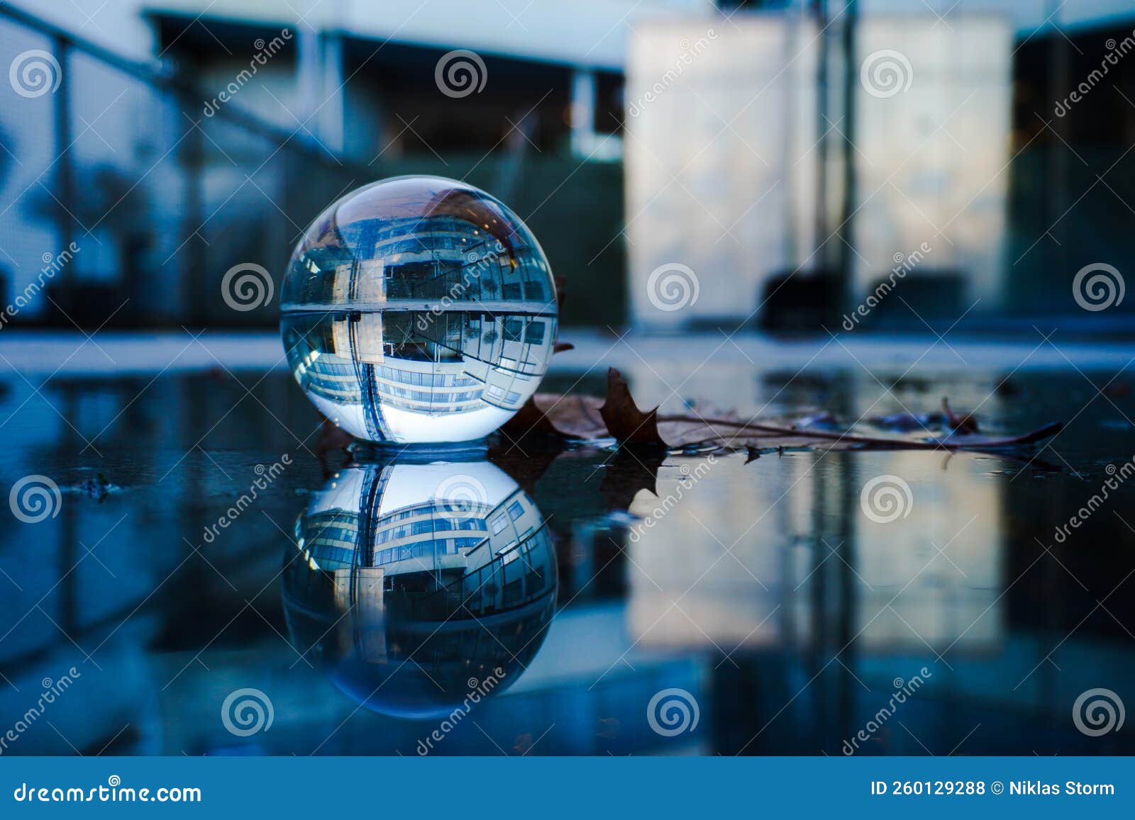 Close-up of Crystal Ball with Reflection on Glass Stock Photo - Image ...