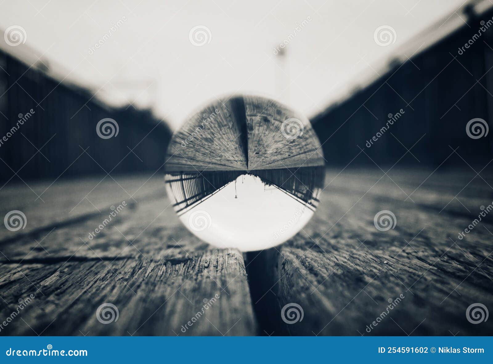 Close-up of Crystal Ball on Wooden Bridge Stock Photo - Image of ...