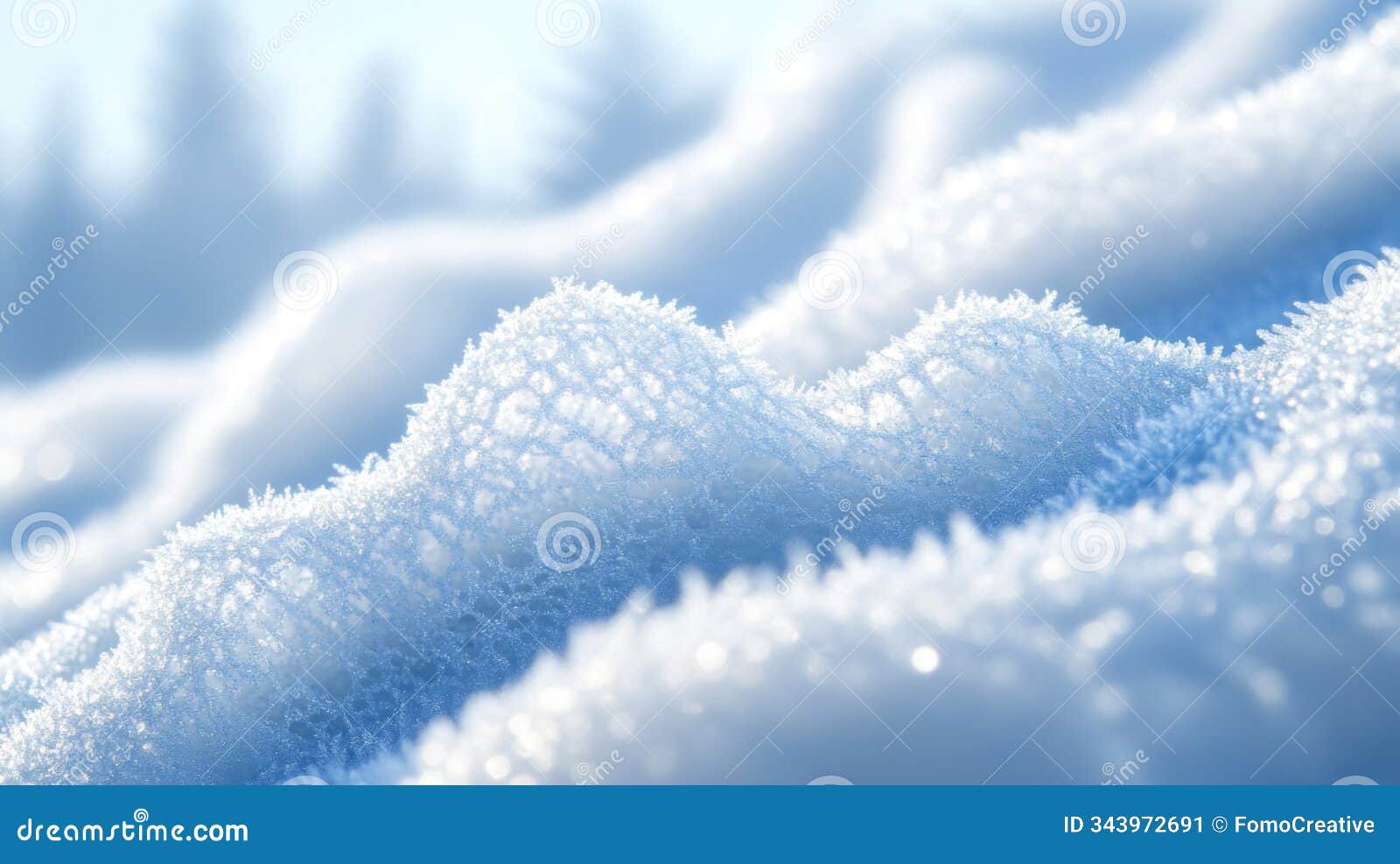 Close-Up of Crystalline Snow Patterns in Sunlight Stock Illustration ...