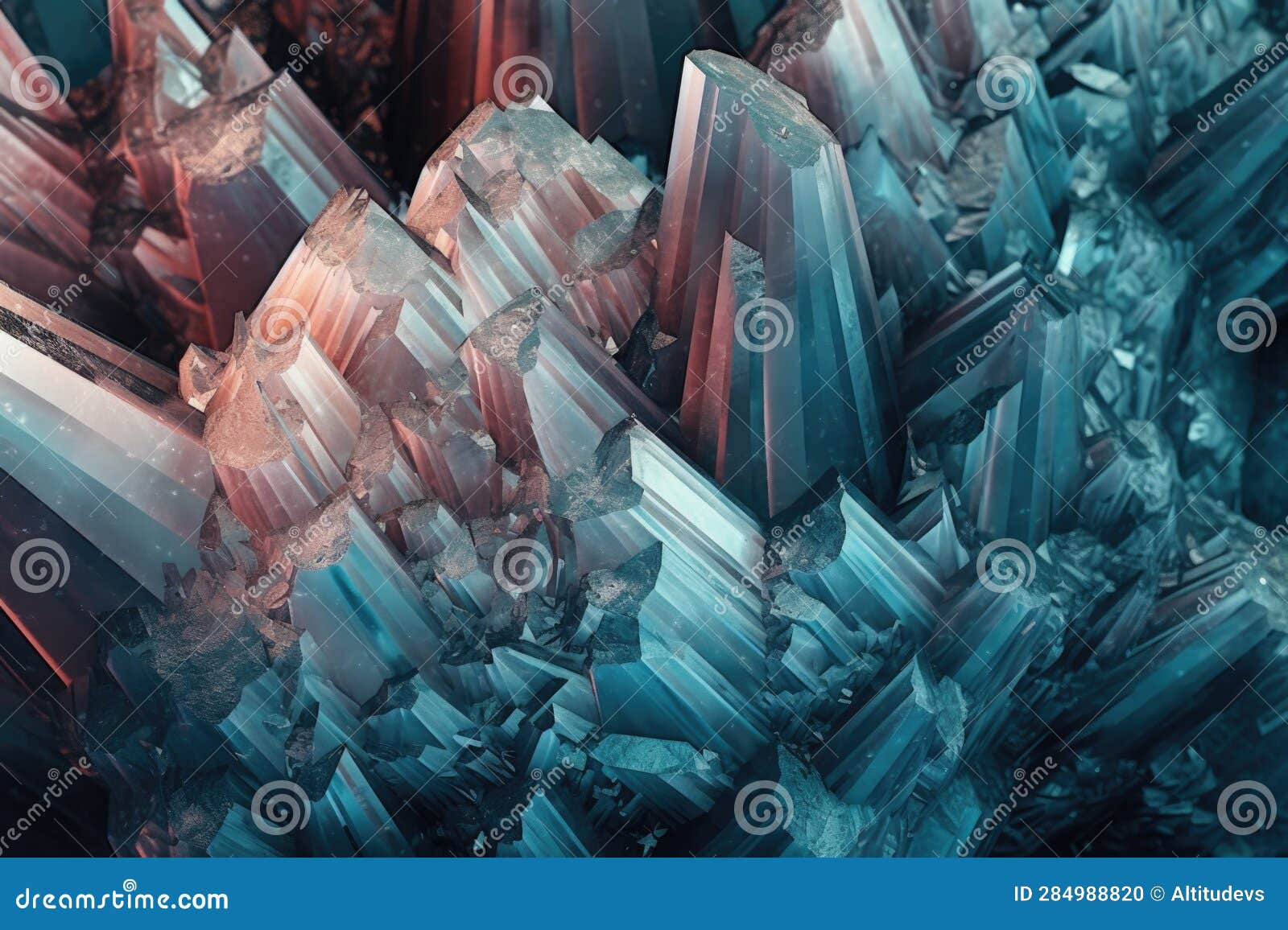 Close-up of Crystalline Structures Formation Stock Illustration ...