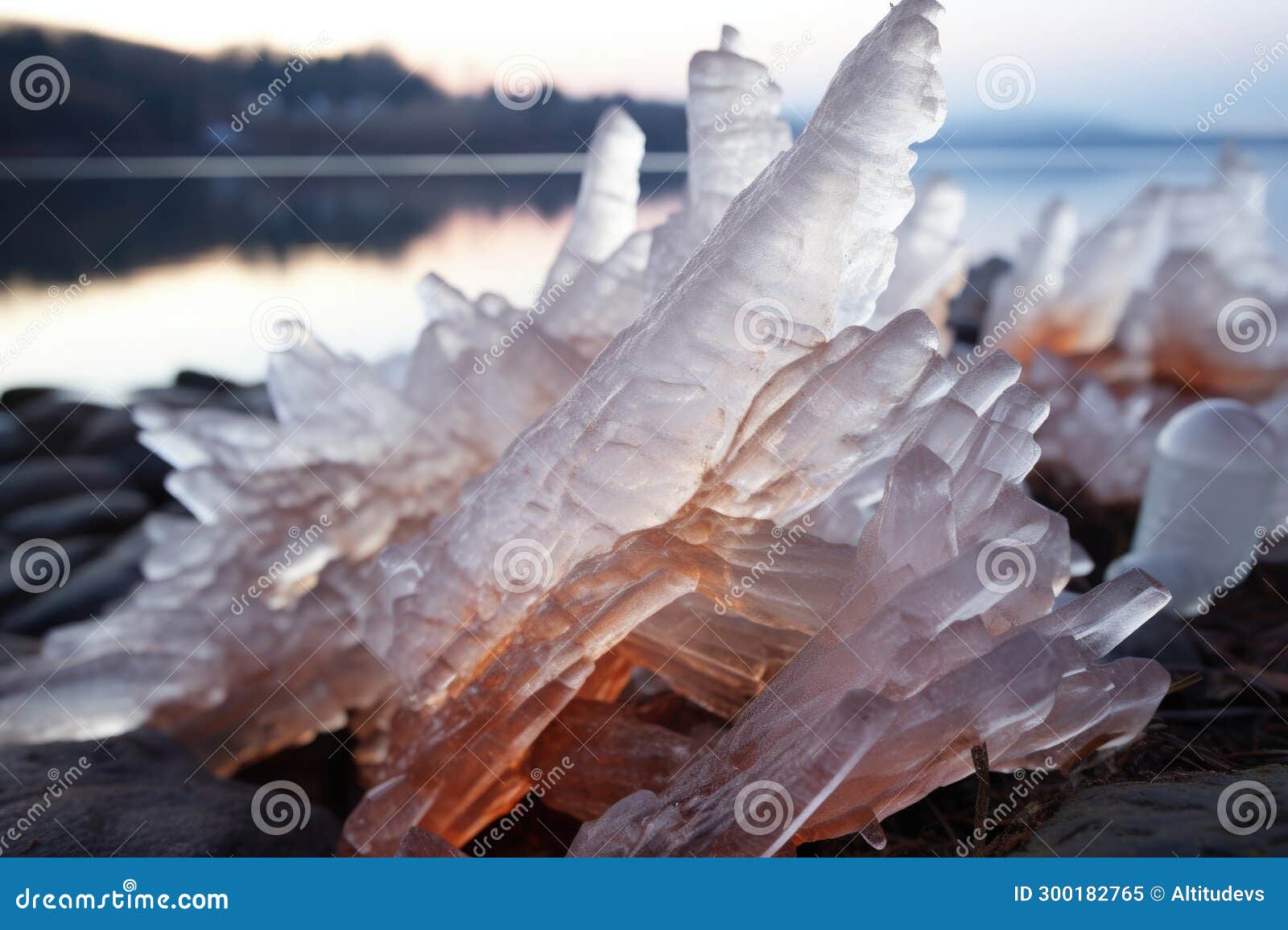 Close-up of Crystallized Salt Formations on the Lake Shore Stock ...