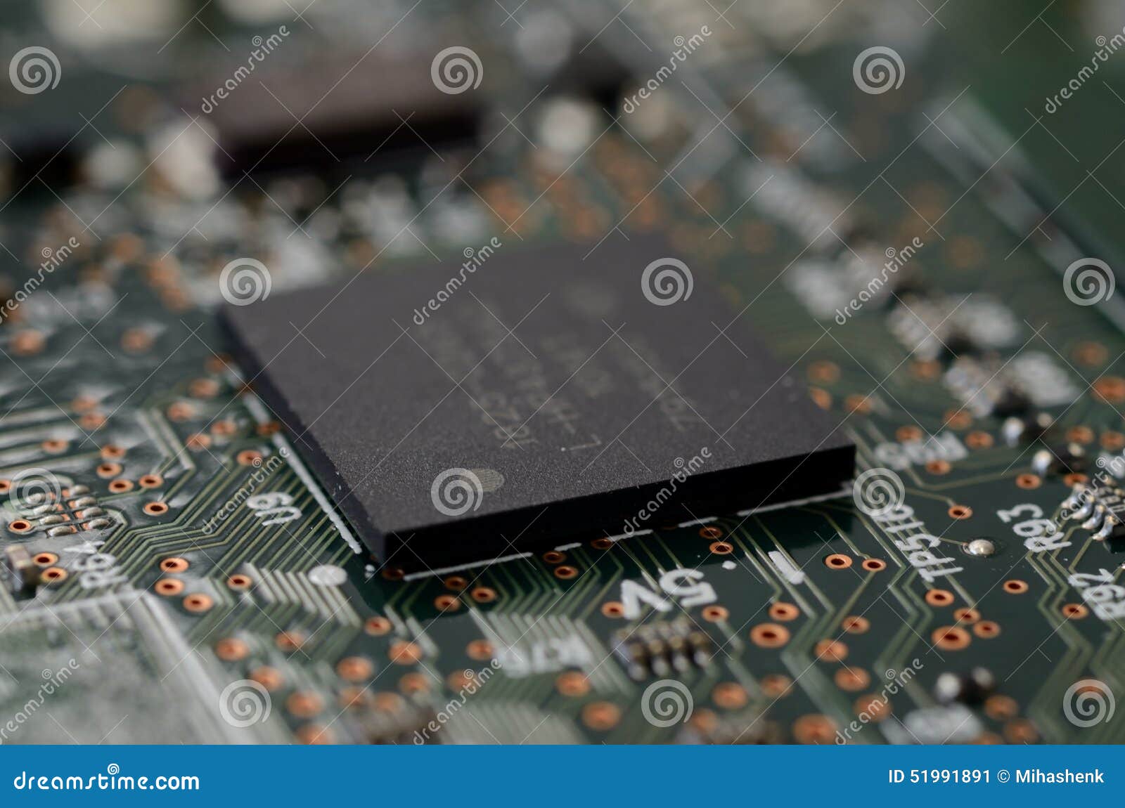 Close Up CSP (micro BGA) on PCB Stock Image - Image of communication ...