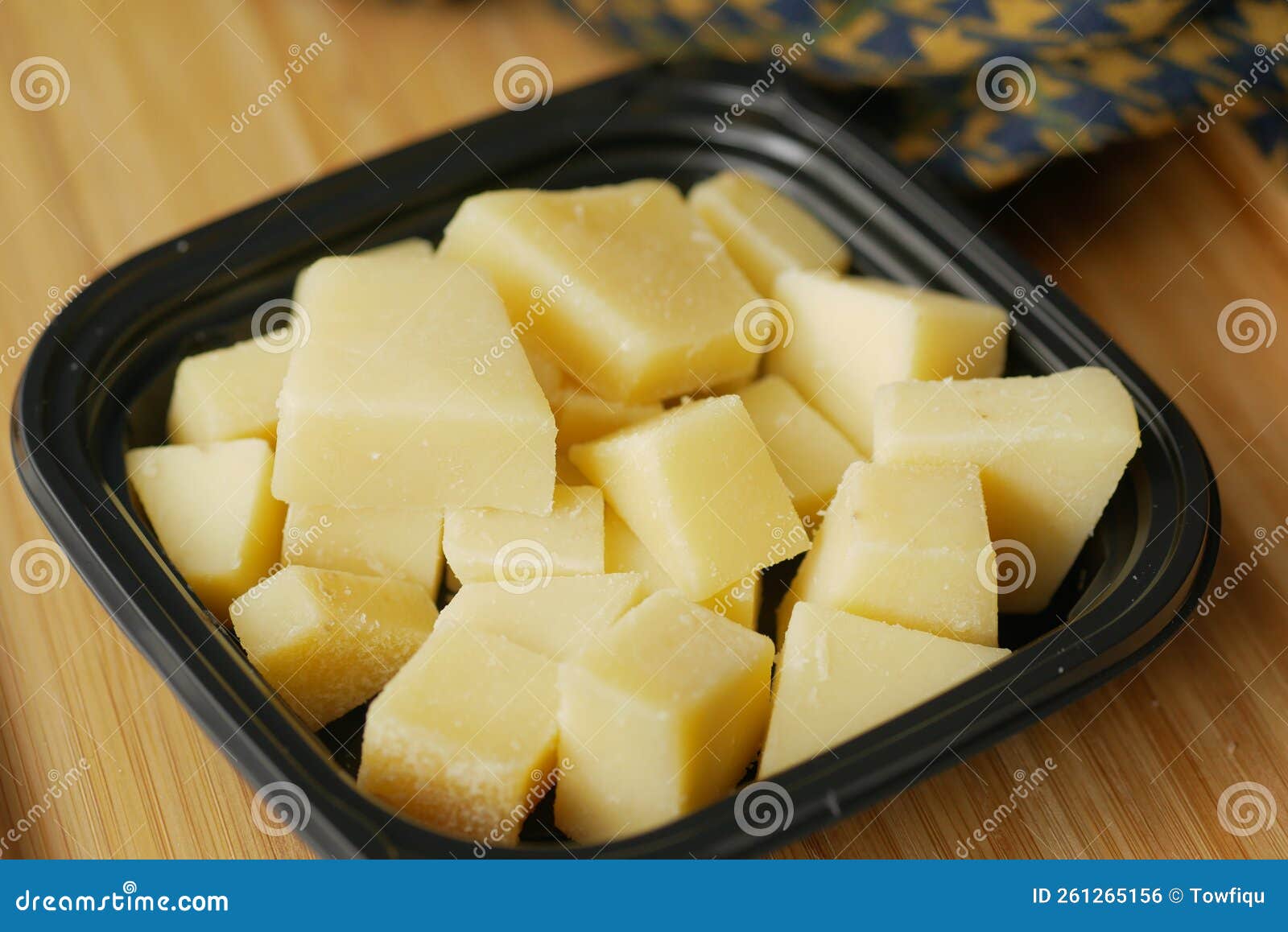 Close Up of Cube Shape Fresh Cheese on in a Bowl Stock Photo - Image of ...