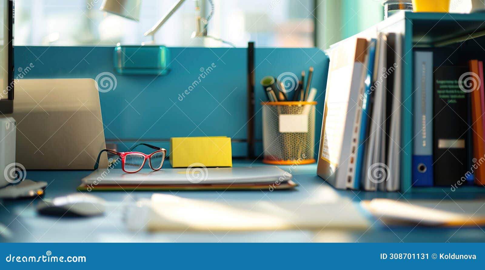 A Close-up of a Cubicle with Personal Items, but Devoid of Any Human ...