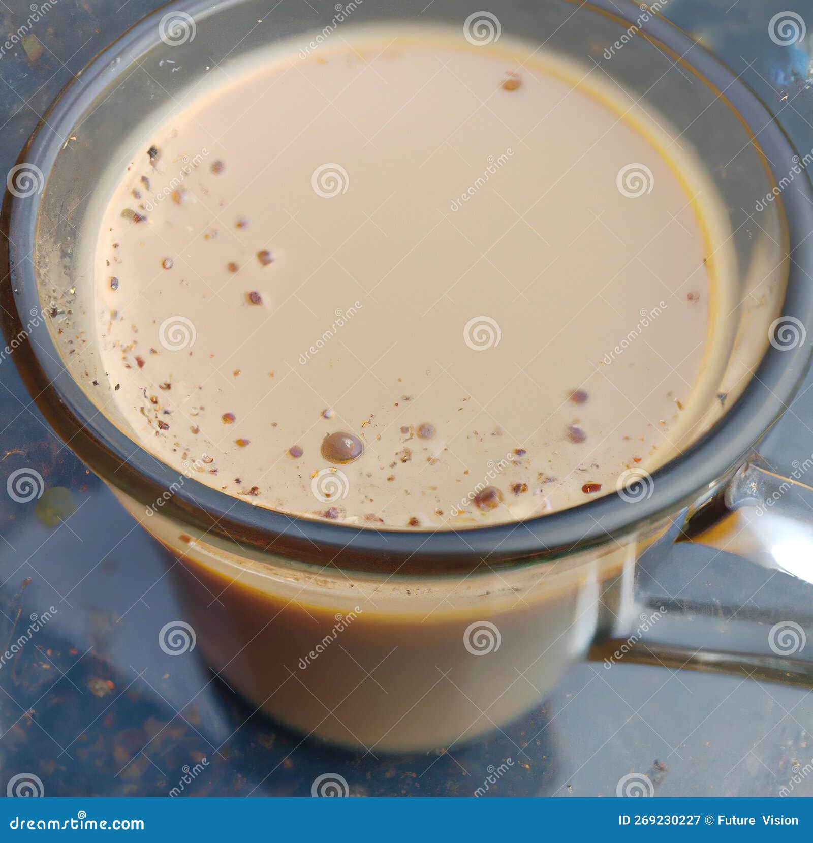 Close Up of Cup of Chai Tea Over Glass Table Created Using Generative ...