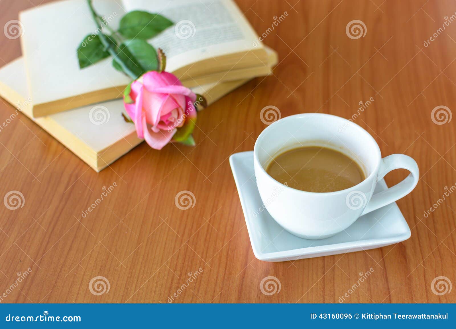 Close Up of Cup of Coffee with Pink Rose Stock Photo - Image of meal ...