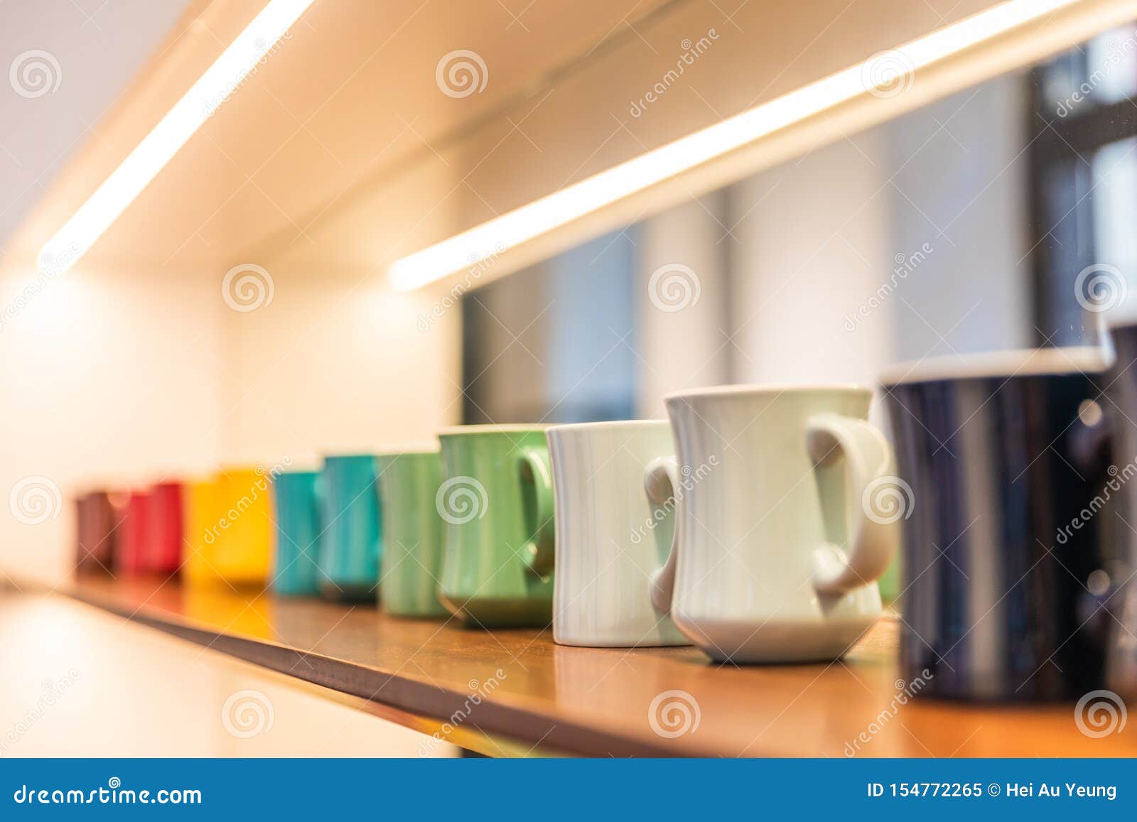 Close Up Cups on Shelf in Store Stock Image - Image of object, store ...