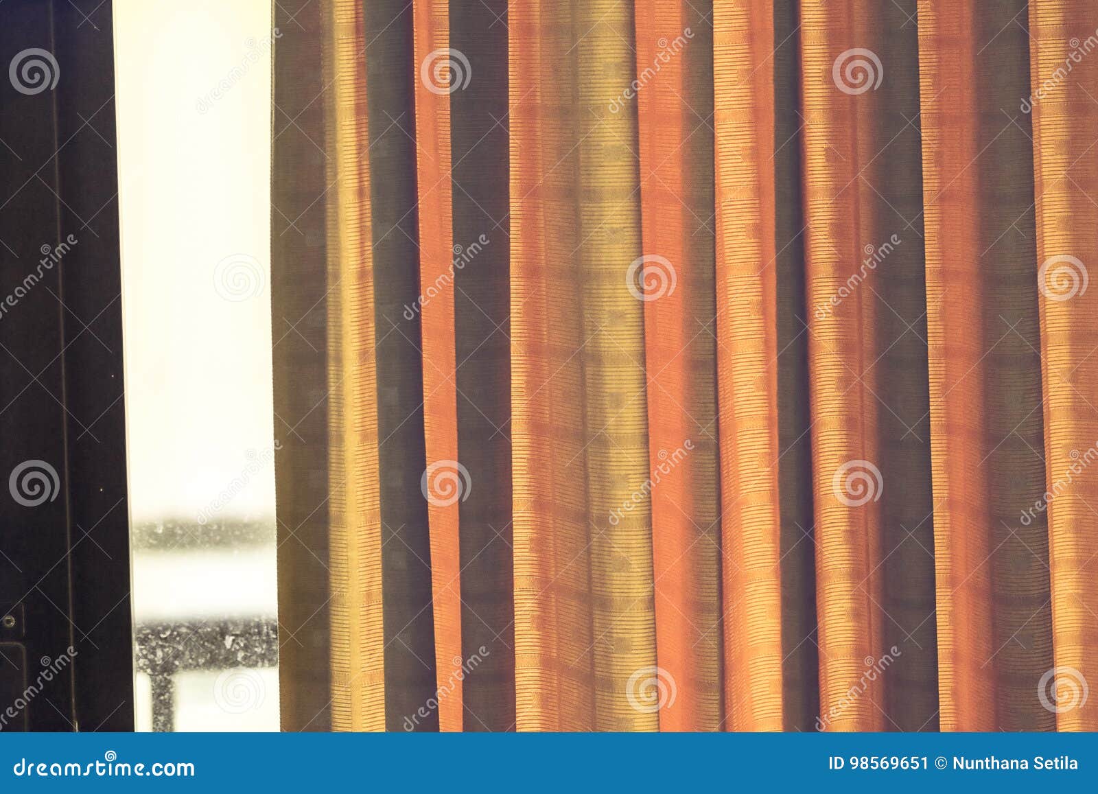Close Up Of Curtain At A Window. Stock Image - Image of folded ...
