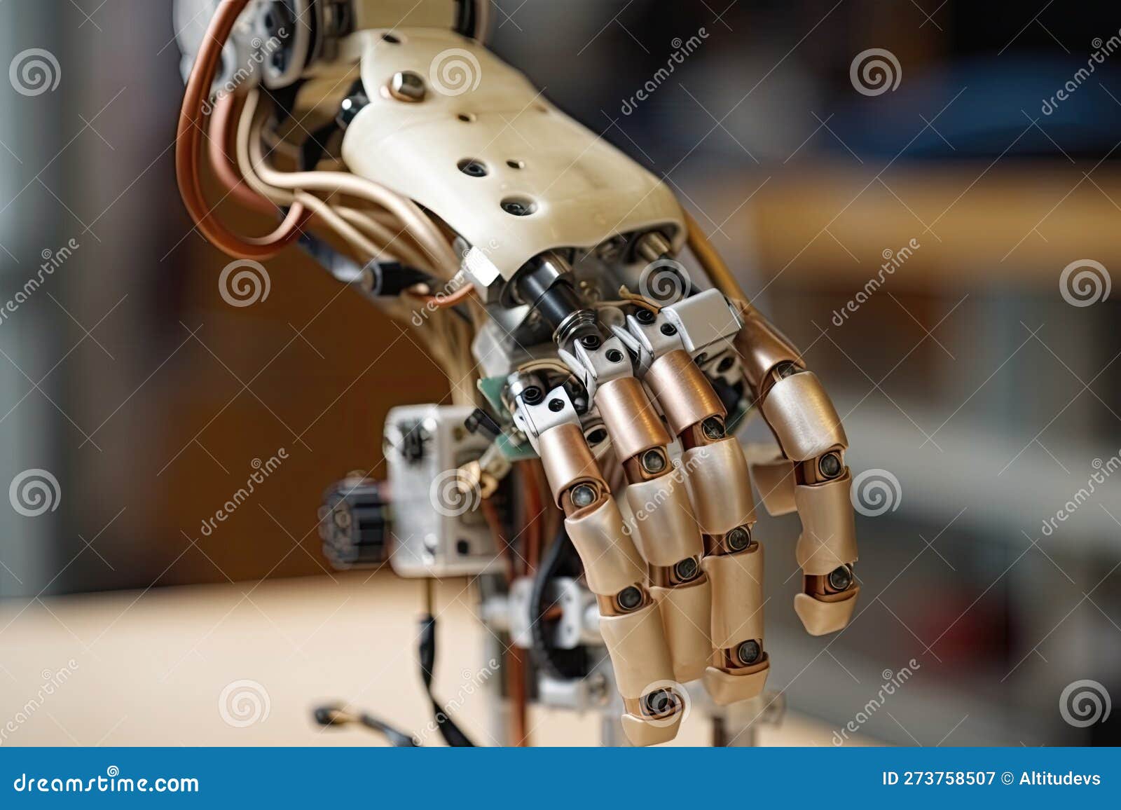 Close-up of Custom Robotic Hand with Tool Attached, Ready To Perform ...