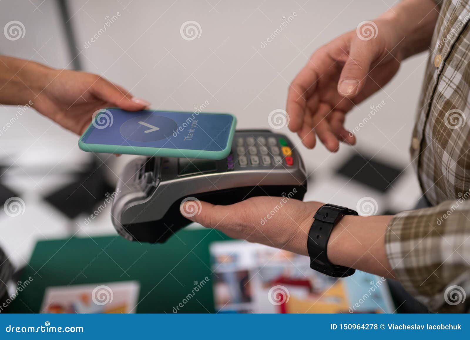 Close-up of a Customer Doing a Successful Payment Via PayPass Stock ...