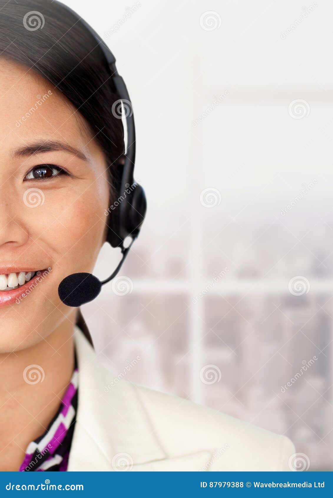 Close-up Customer Service Woman in Headset Stock Photo - Image of ...