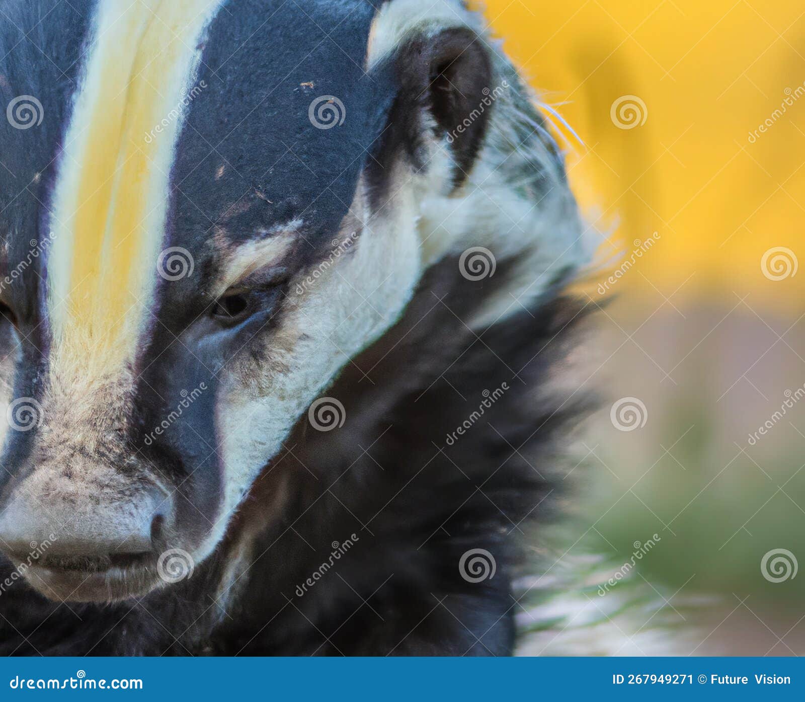 Close Up of Cute Honey Badger Over Grass, Created Using Generative Ai ...