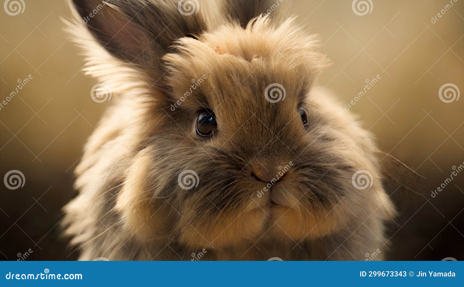 Close Up of a Cute Little Brown Rabbit with Big Ears Looking at the ...