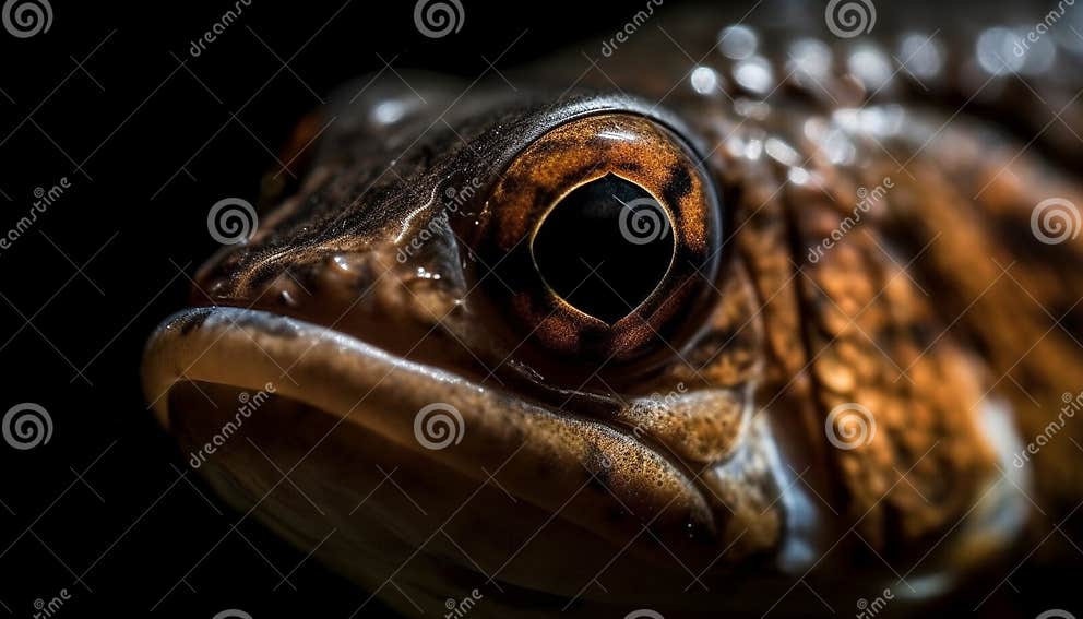 Close Up of a Cute Toad Eye, Staring Underwater, in Nature Generated by ...