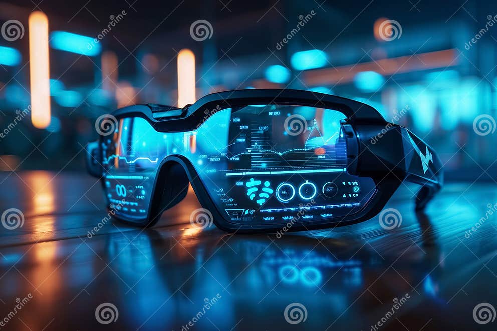 Next-Gen VR Headset Display Stock Photo - Image of generated, display ...