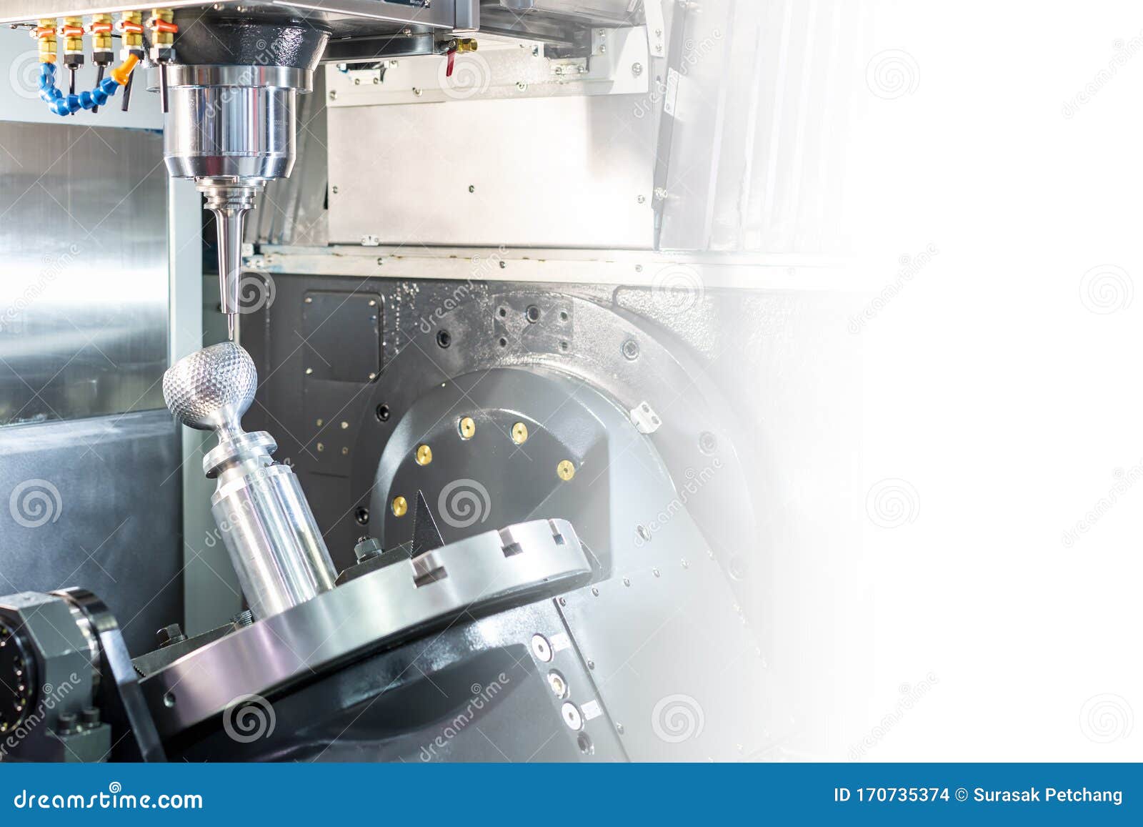 Close Up Cutting Tool Working with Work Piece or Product by High Speed ...