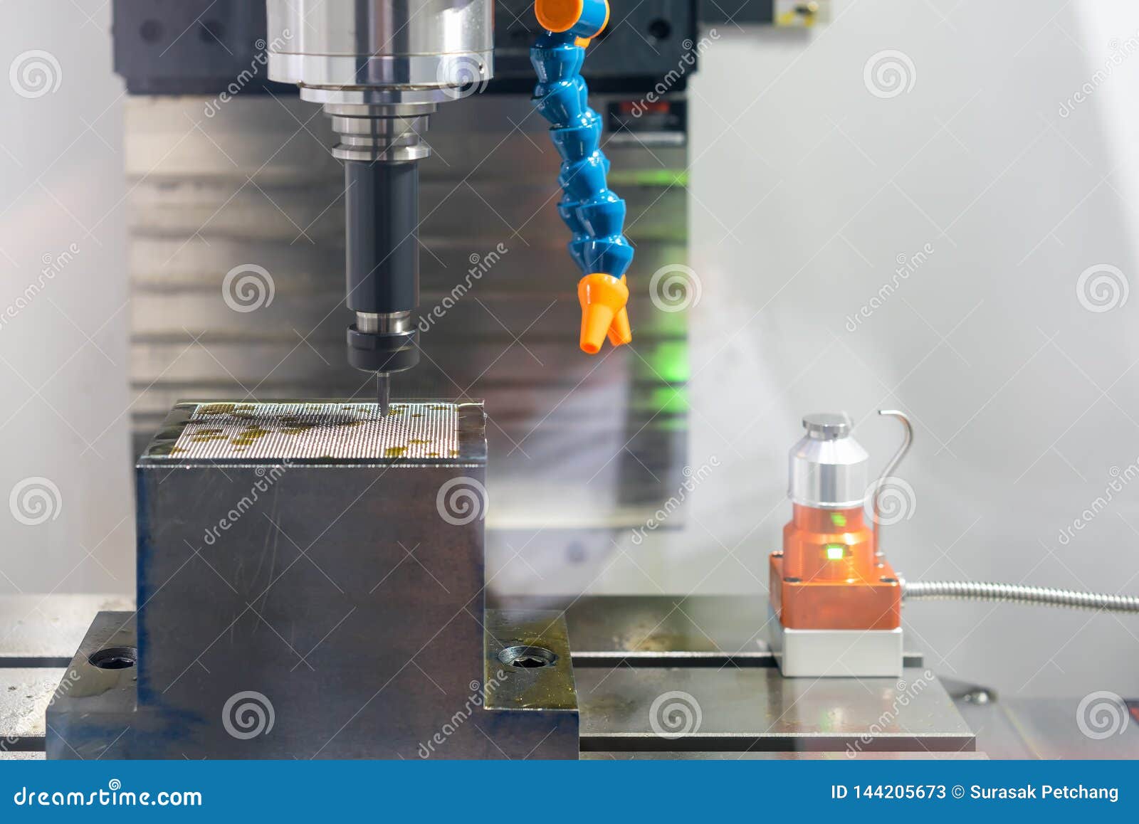 Close Up Cutting Tool Working with Workpiece by High Speed and Accuracy ...