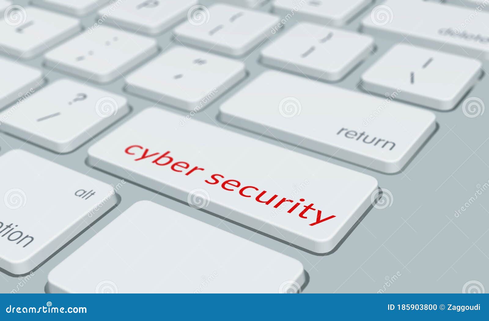 Close Up of Cyber Security Keyboard Button Stock Illustration ...
