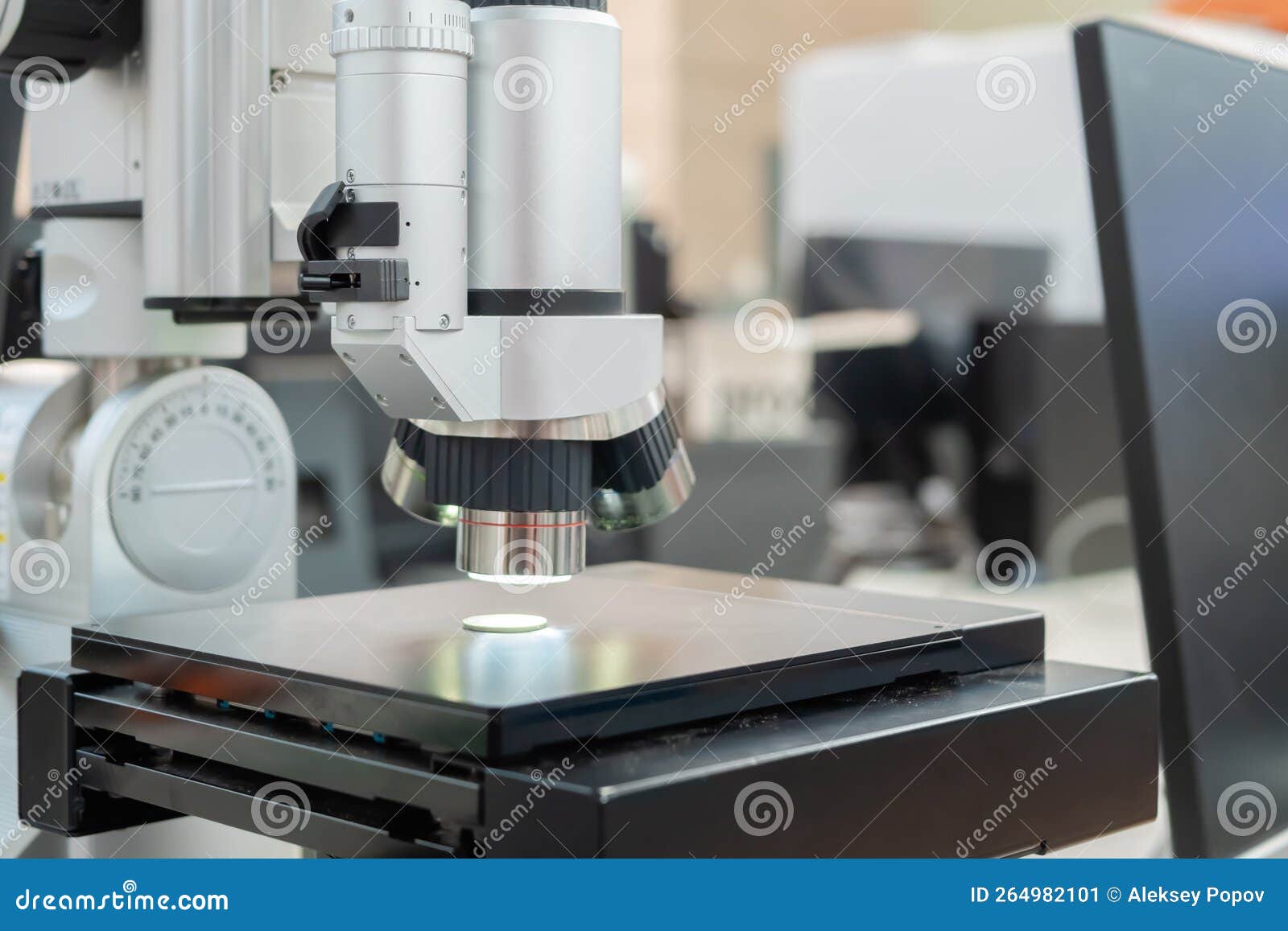 Close Up: 3D Digital Video Microscope at Laboratory - Quality Control ...