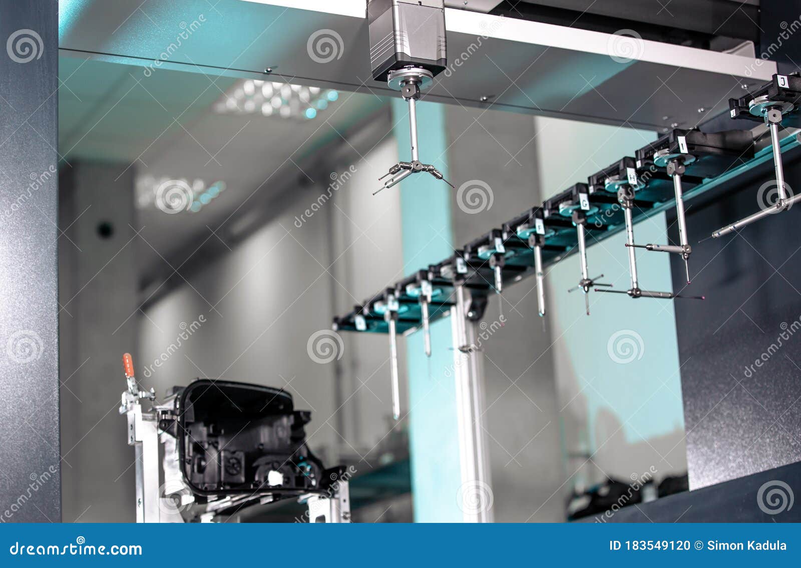 Close Up of a 3D Dimension Measurement Plastic Parts by CMM, 3D ...