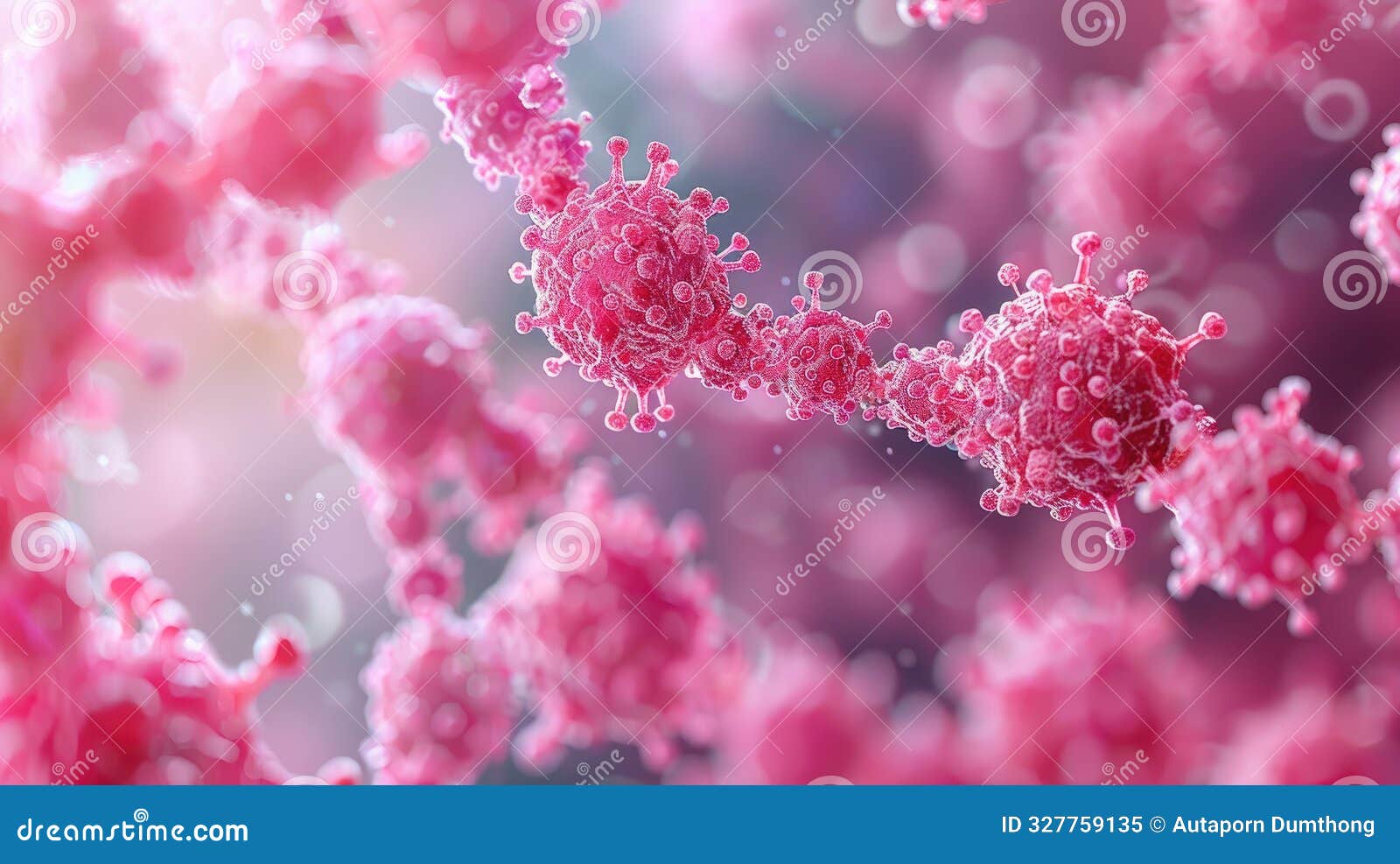 Close Up of 3d Microscopic Pink Bacteria Stock Illustration ...