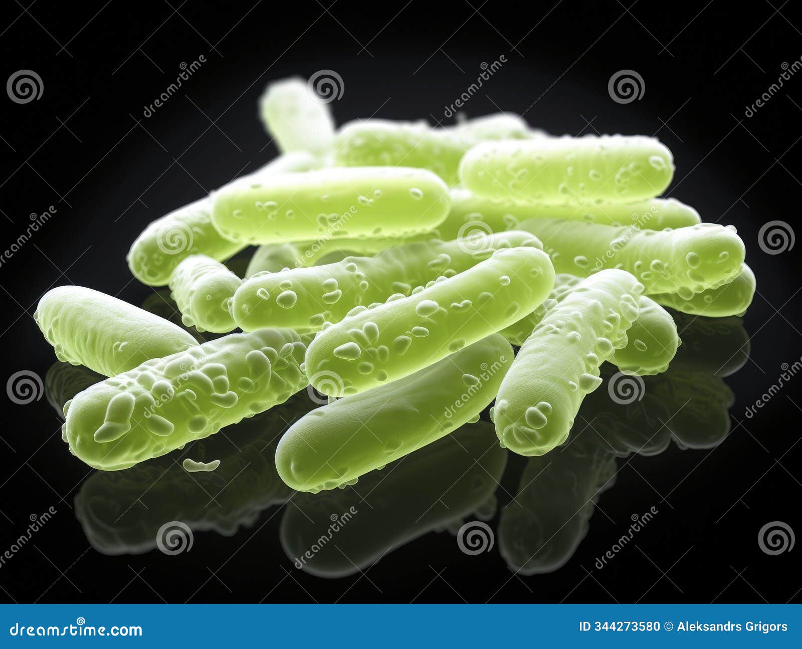Close-up 3d Picture of E. Coli Bacteria Under Microscope Stock ...