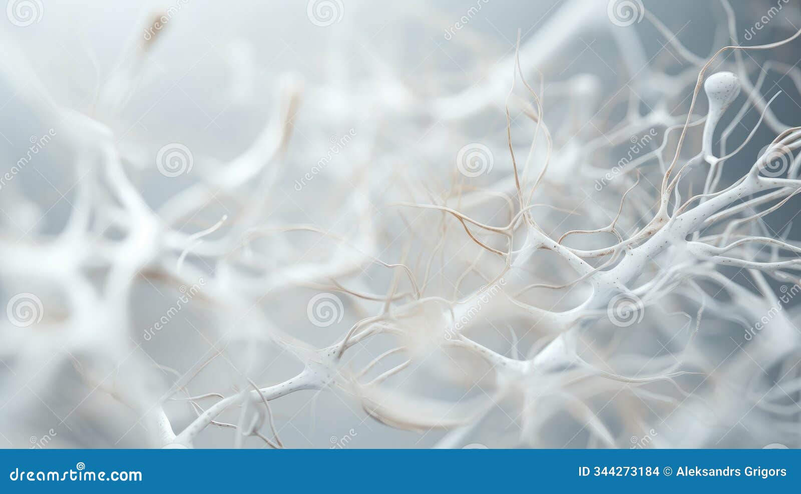 Close-up 3d Picture of Single Brain Neuron Under Microscope Stock ...