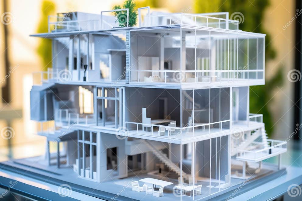 Close-up of a 3d Printed Architectural Building Model Stock Image ...
