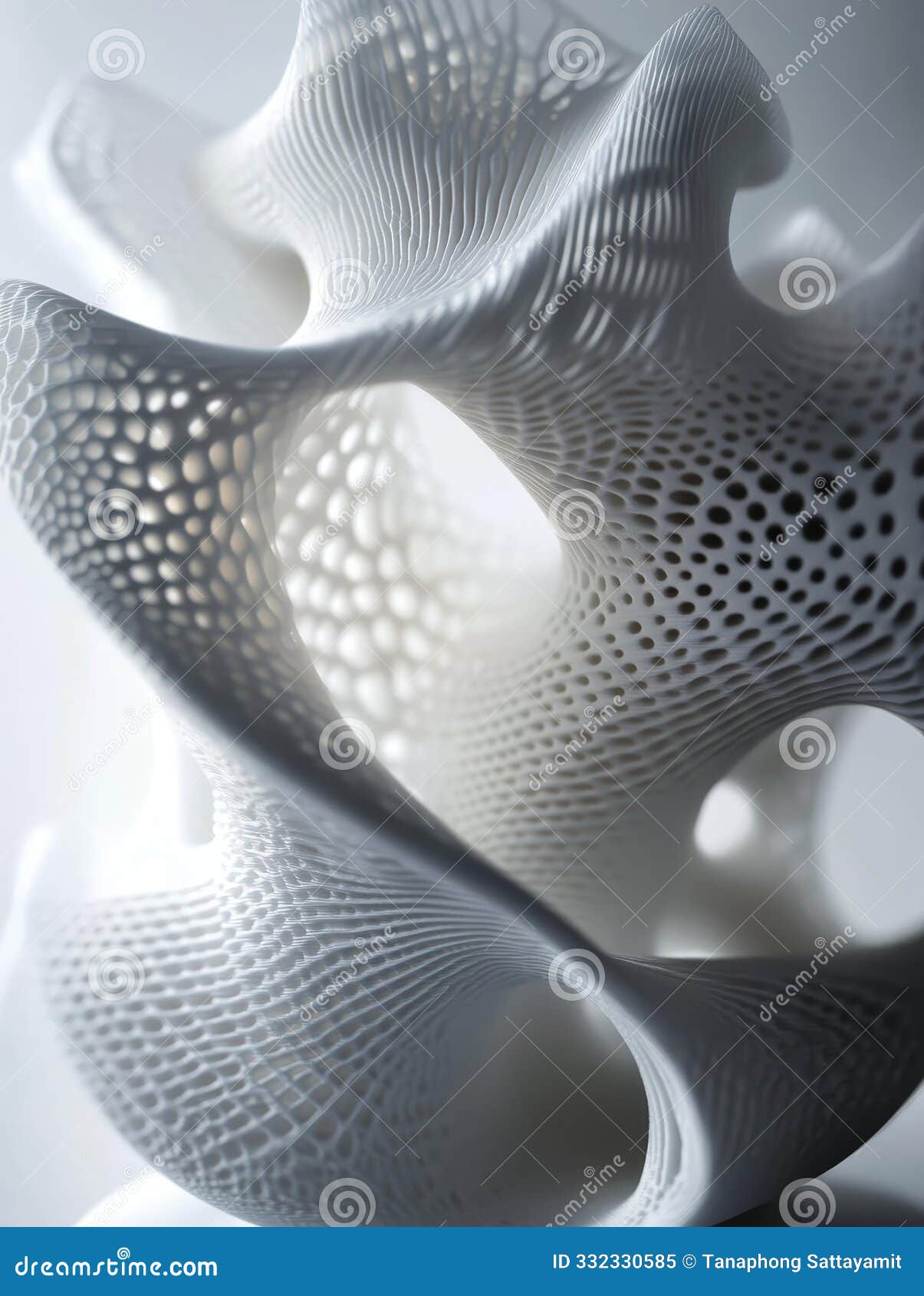 A Close-up of a 3D Printed Ceramic Sculpture with Intricate Texture ...