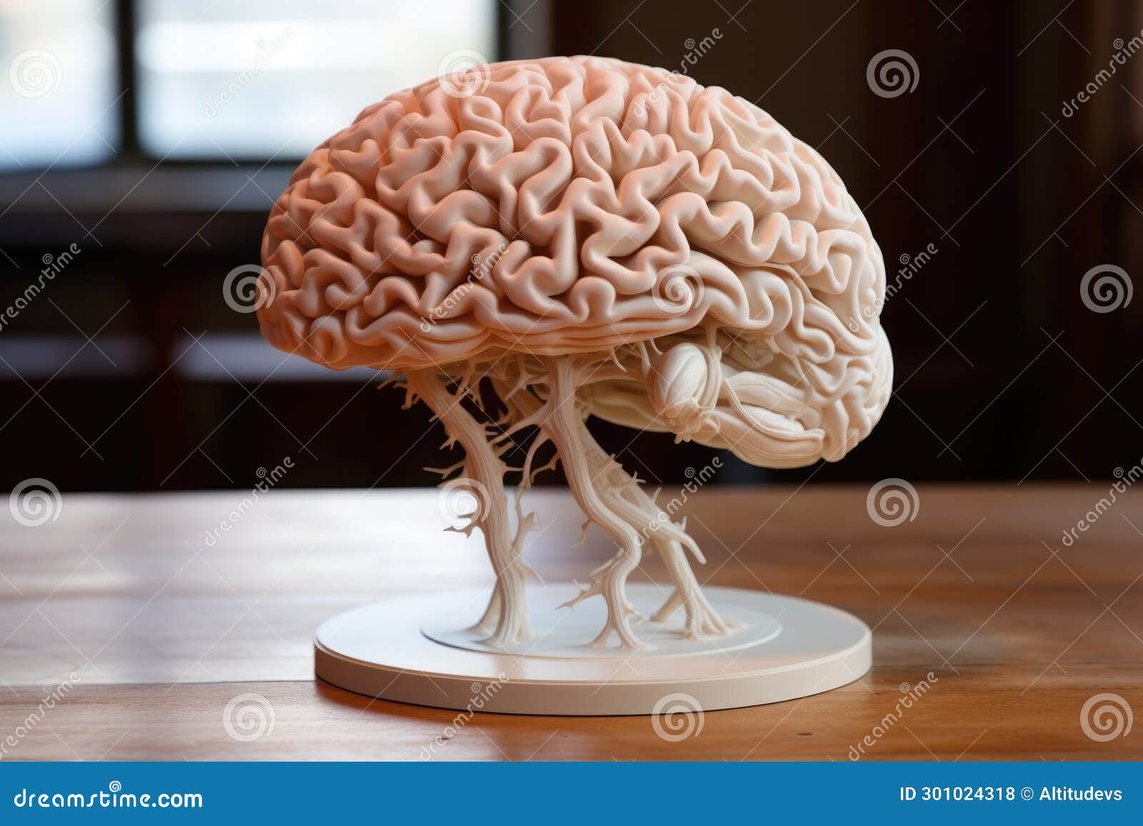 Close-up of a 3d Printed Model of the Human Brain on a Table Stock ...