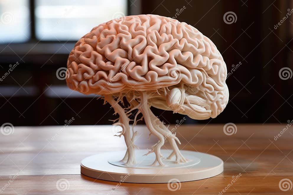 Close-up of a 3d Printed Model of the Human Brain on a Table Stock ...