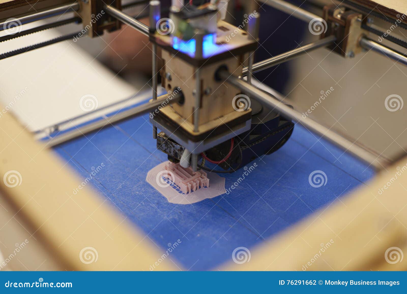 Close Up of 3D Printer Operating in Design Studio Stock Photo - Image ...