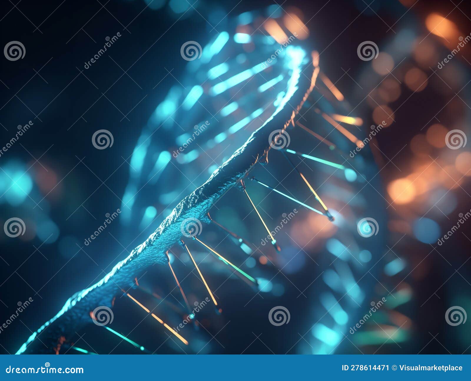 Detailed View of DNA Helix Structure Stock Illustration - Illustration ...