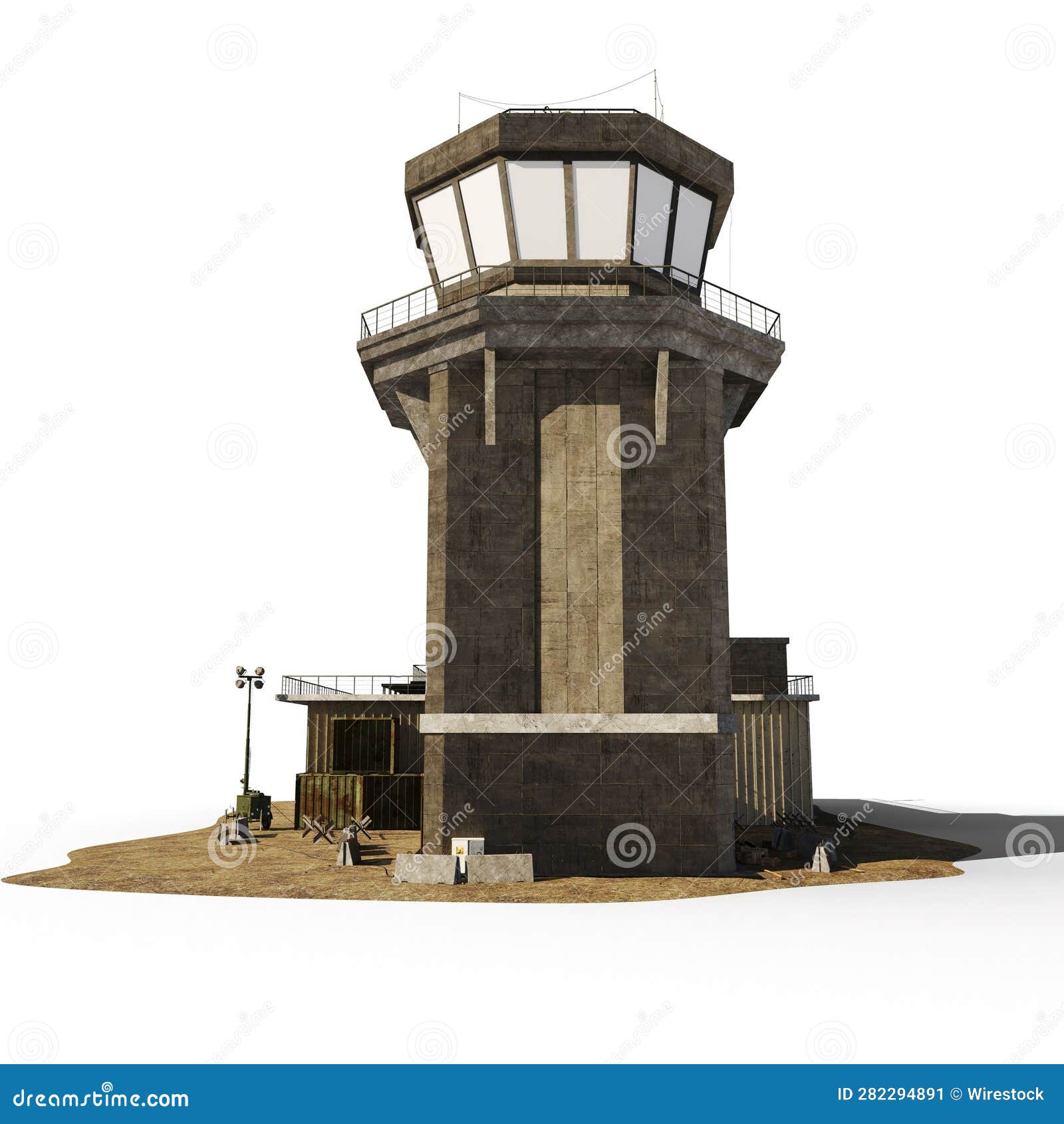 Close-up of a 3D Rendered Scale Model of a Military Watch Tower Stock ...