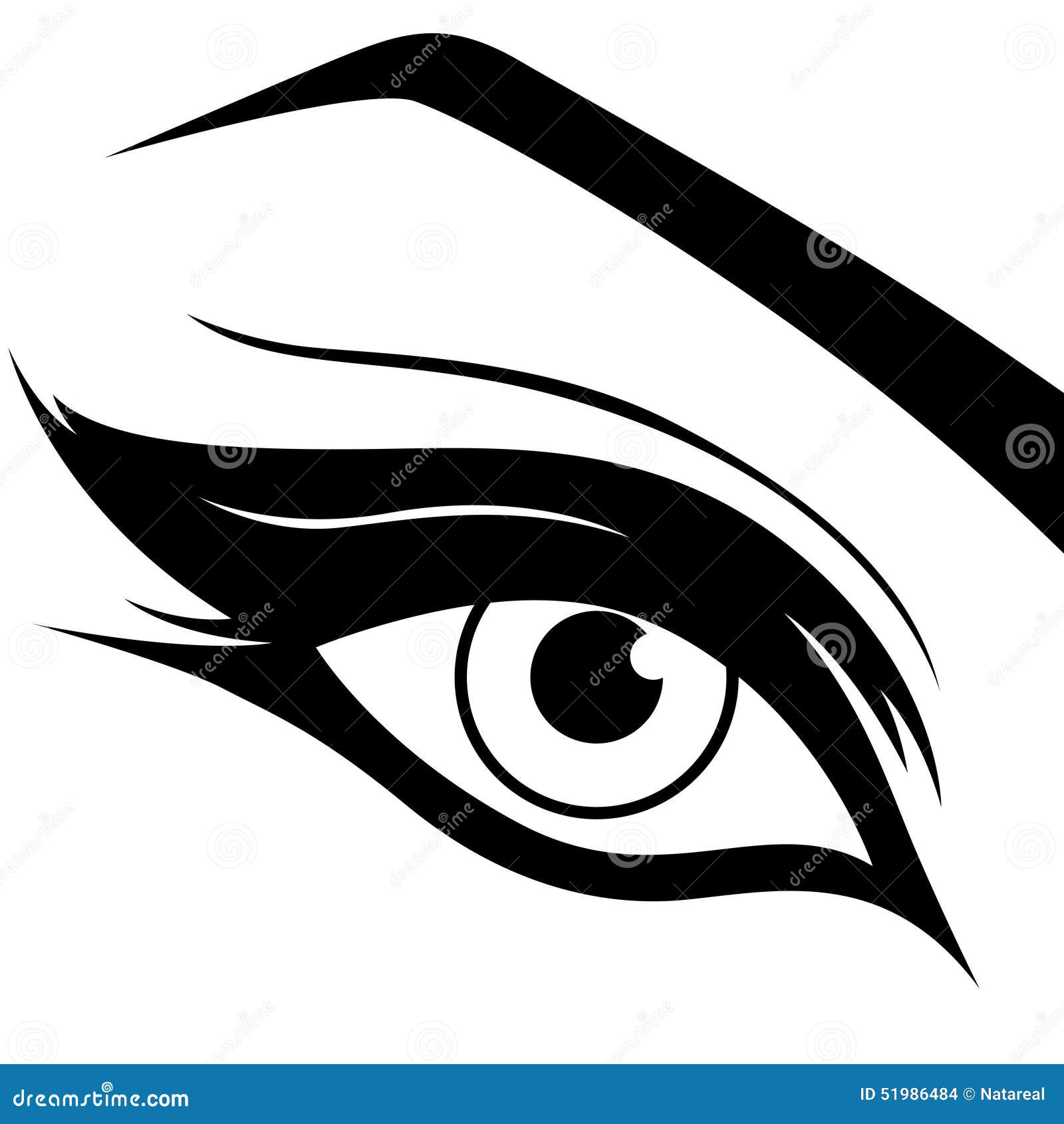 Close-up Da Silhueta Do Olho Roxo Ilustração do Vetor - Ilustração de ...