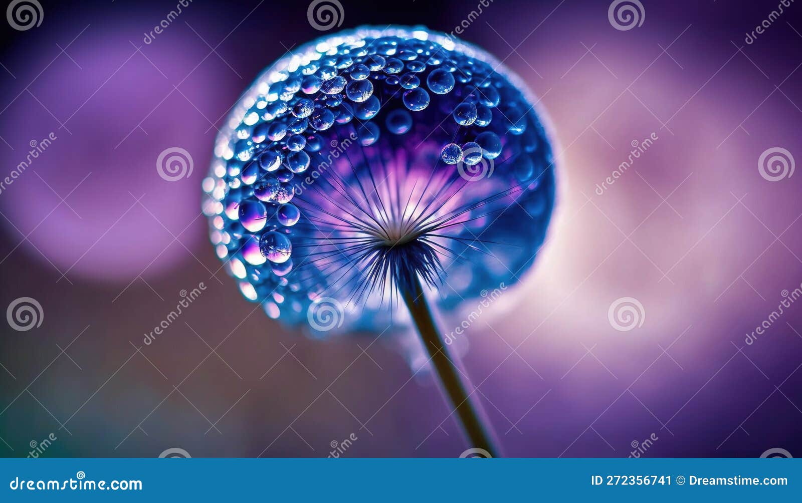 A Close Up of a Dandelion with Water Droplets Stock Illustration ...