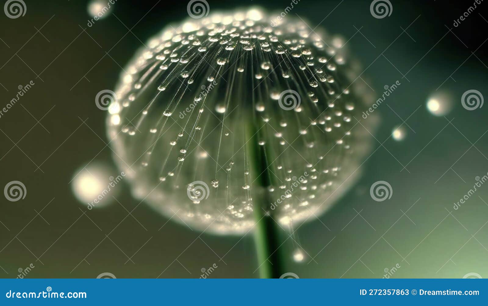 A Close Up of a Dandelion with Water Droplets Stock Illustration ...