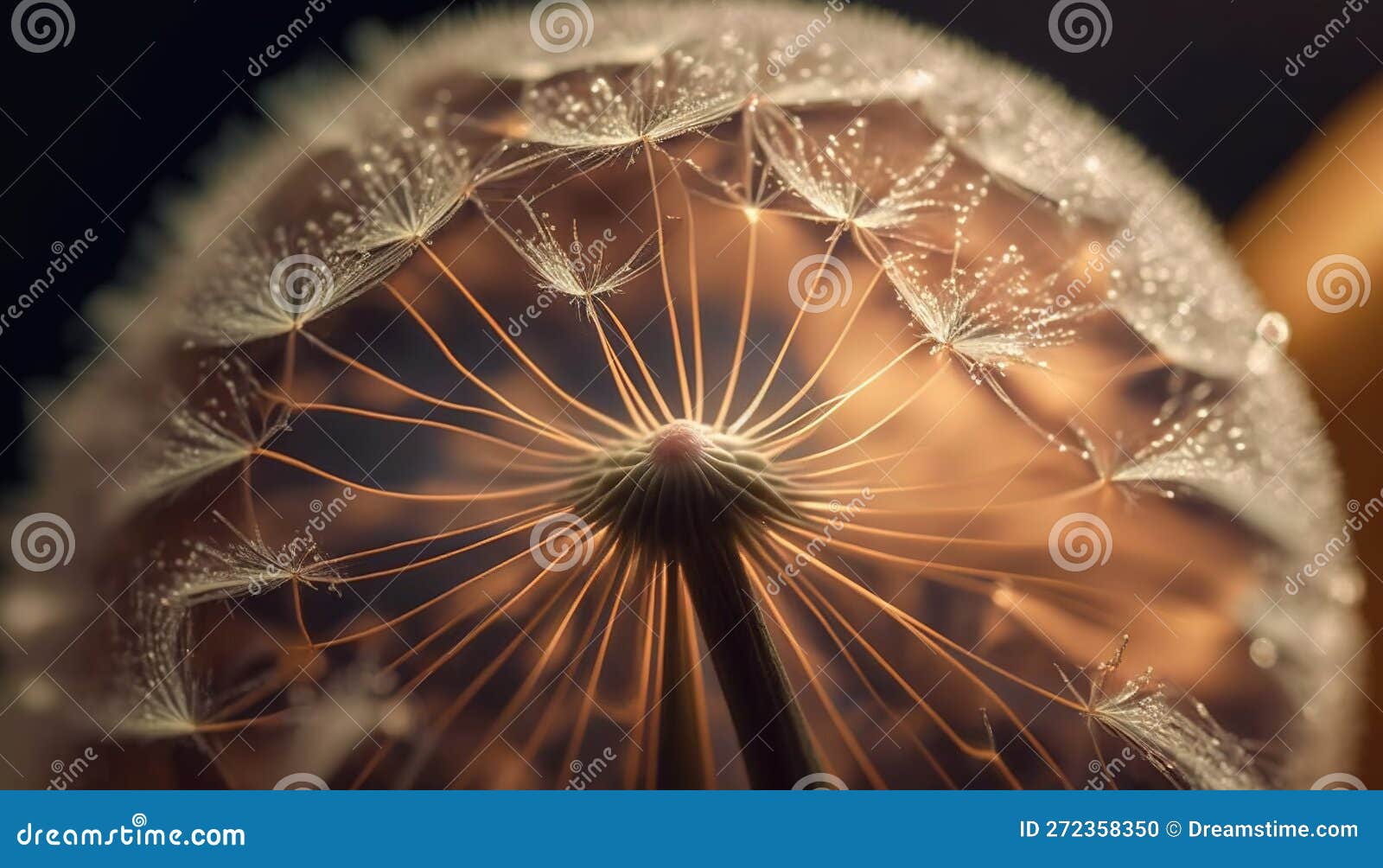 A Close Up of a Dandelion with Water Droplets Stock Illustration ...