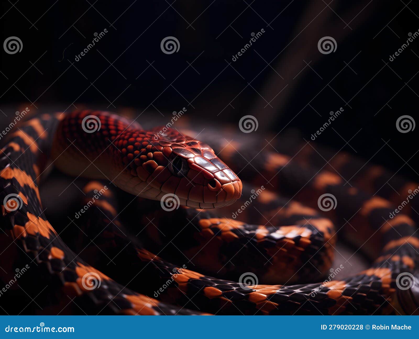 Close Up on a Dangerous Looking Snake Stock Illustration - Illustration ...