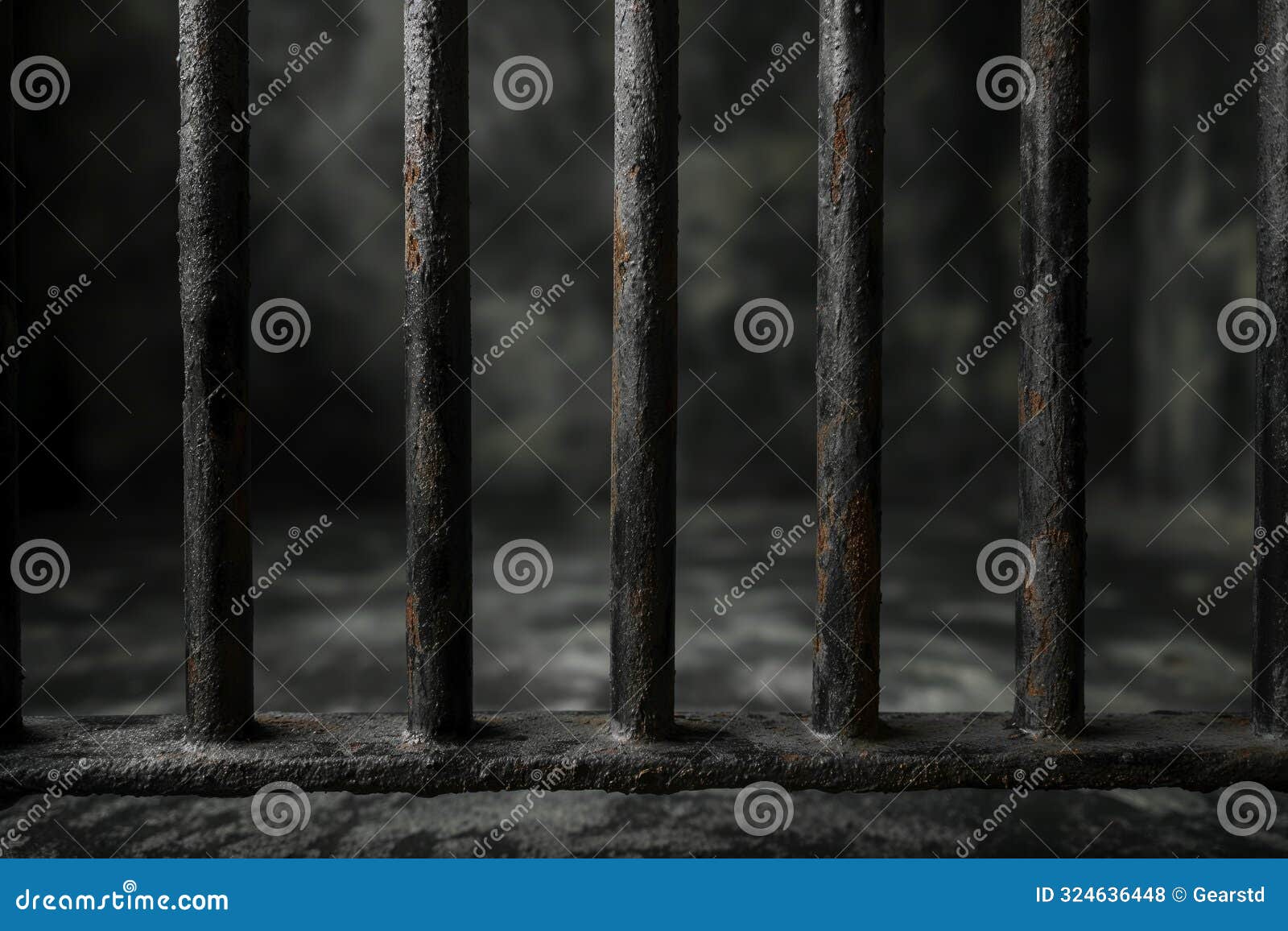 Close-up of Dark, Aged Prison Bars Stock Photo - Image of barrier ...
