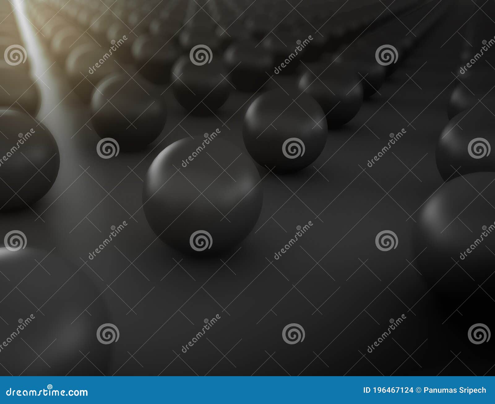 Close Up of Dark Sphere on Black Background, 3D Rendering Stock ...