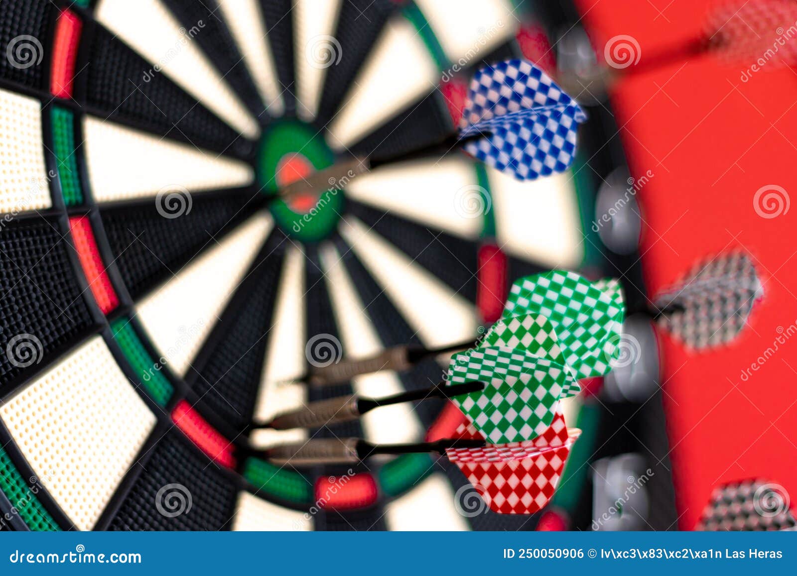 Darts Selective Focus. Lens Flare And Blur. Concept Attainment, Win And ...