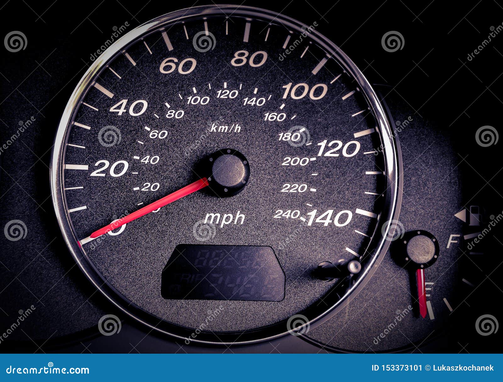 Close-up Dashboard with Speedometer and RPM Stock Image - Image of ...