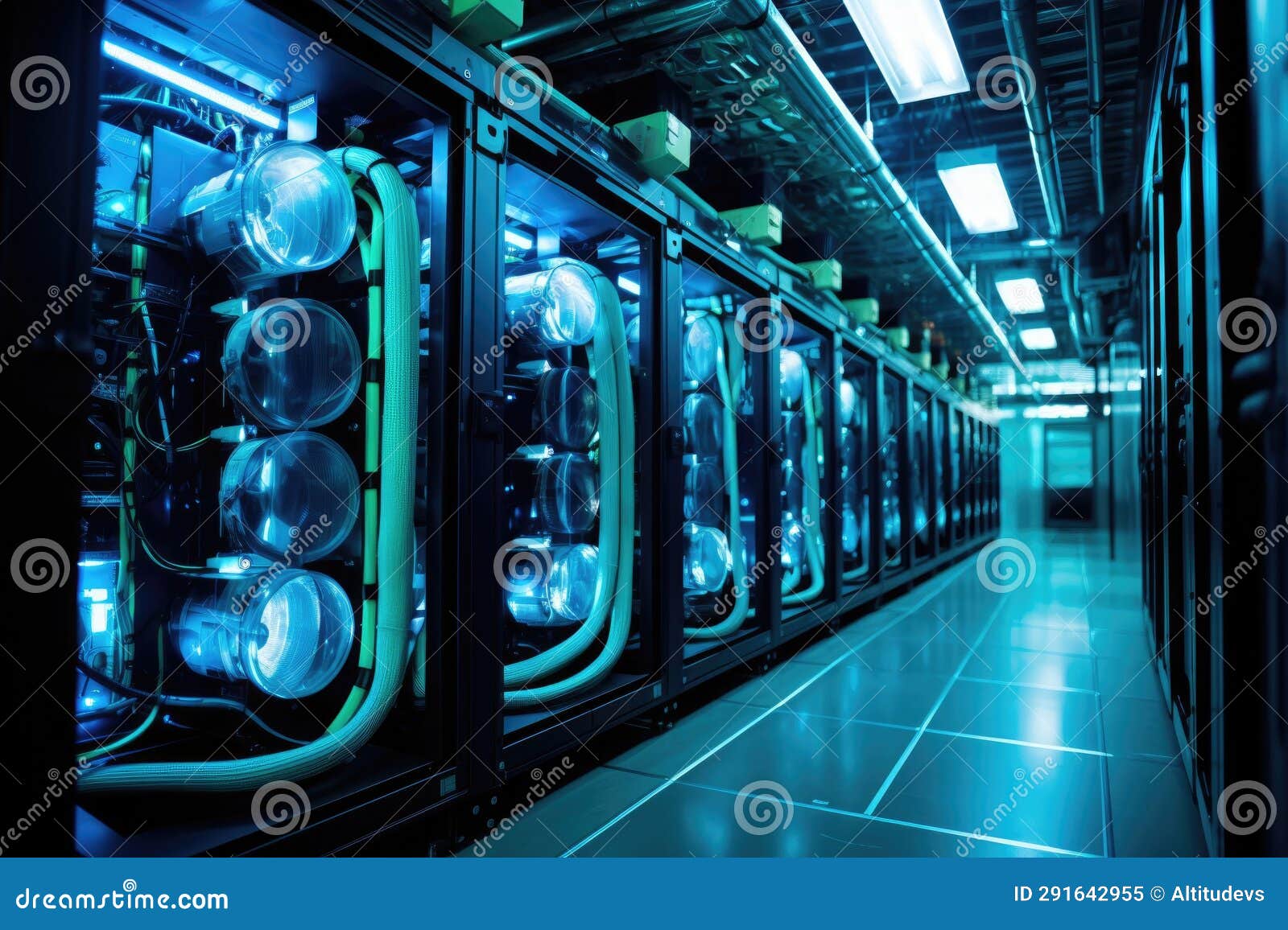 Close-up of Data Center Cooling System Stock Image - Image of ...